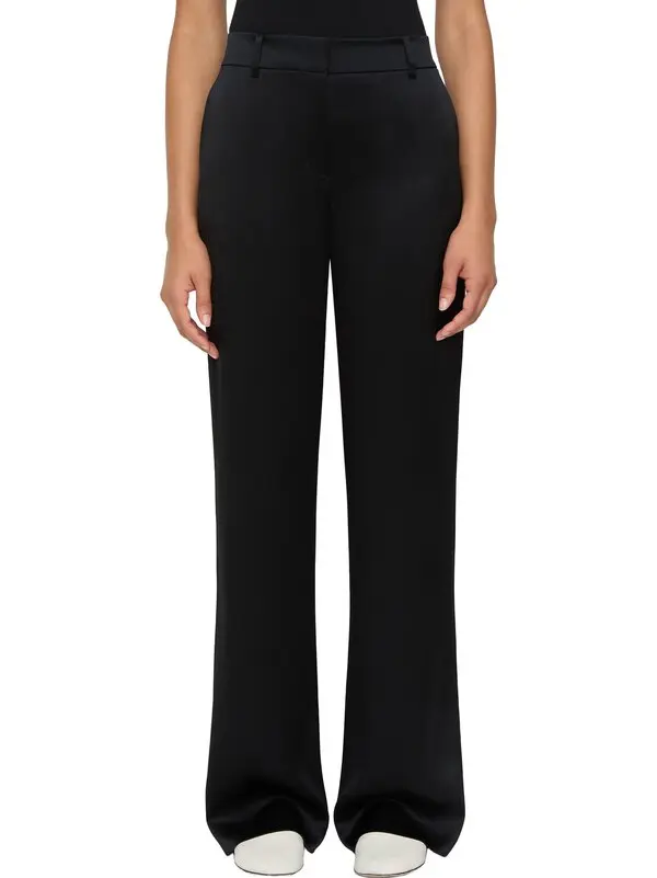 Lafayette 148 New York Satin Sullivan Pant - Black