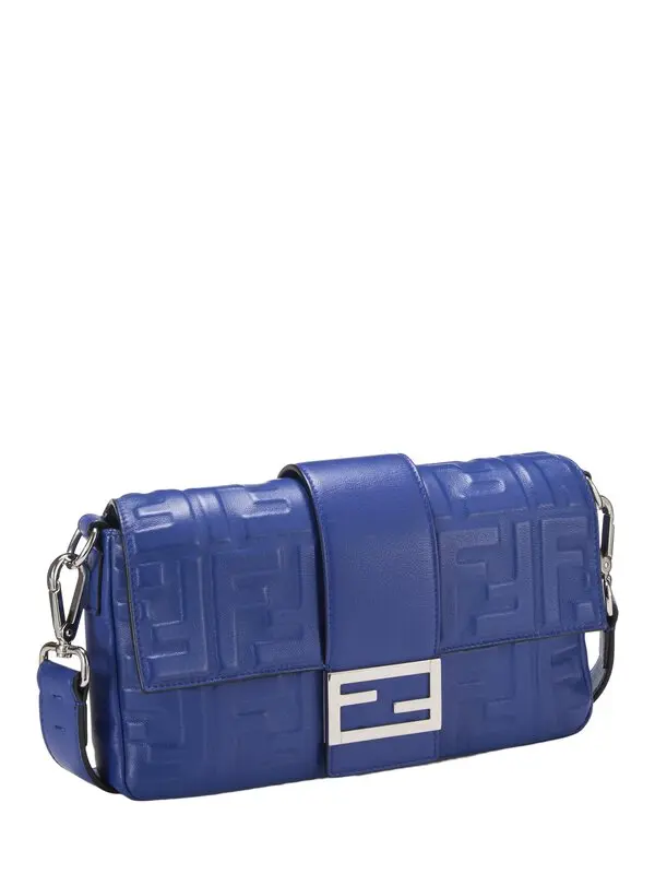 Fendi Embossed Convertible Baguette Medium - Blue