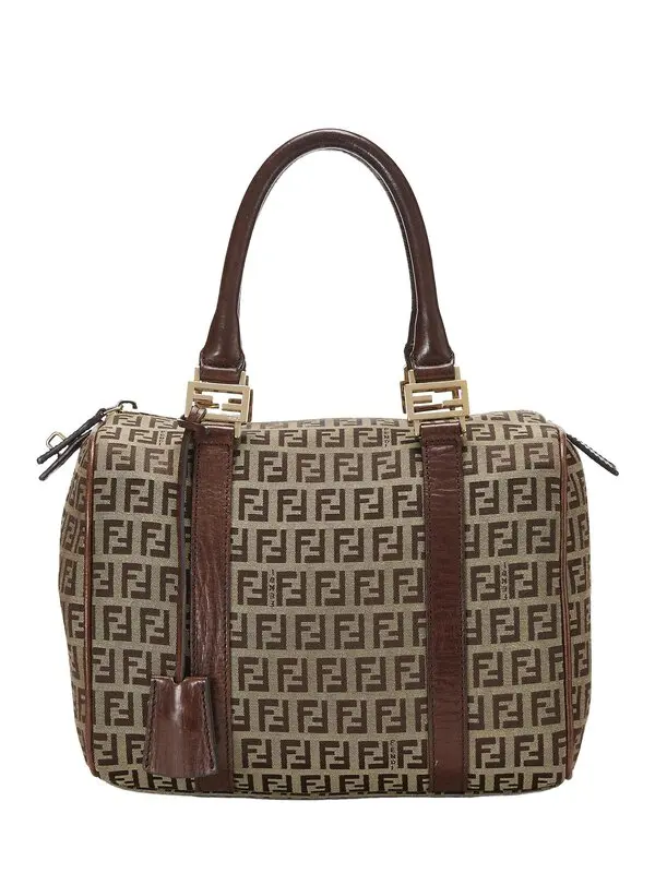 Fendi Zucchino Canvas Boston Bag - Brown