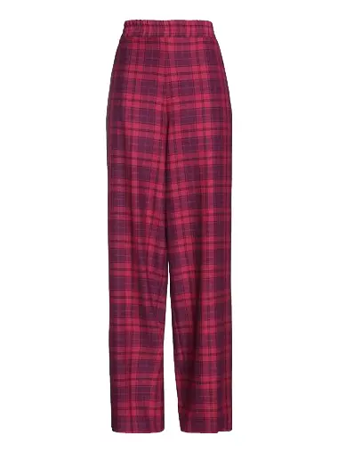 JIJIL Wide-leg Tartan Flannel Trousers - Pink