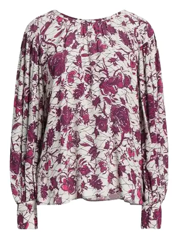 SOLOTRE Bohemian Floral Print Blouse - Pink