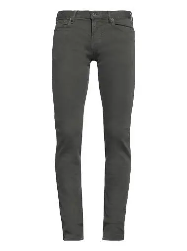 Emporio Armani Straight-leg Jeans With Leather Trims - Grey