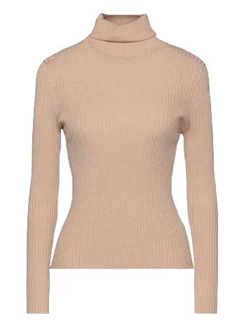 MVP WARDROBE Turtleneck Lightweight Knit Top - Beige