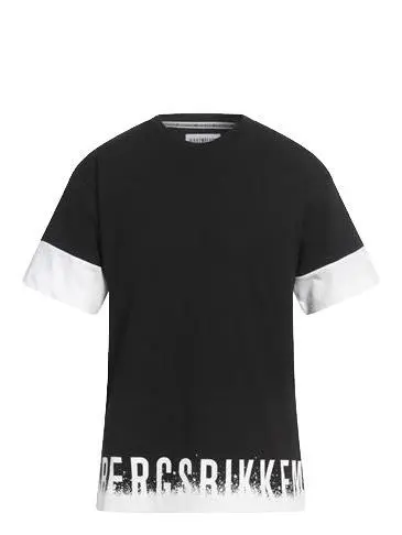 BIKKEMBERGS T-shirt Size Cotton, Elastane - Black