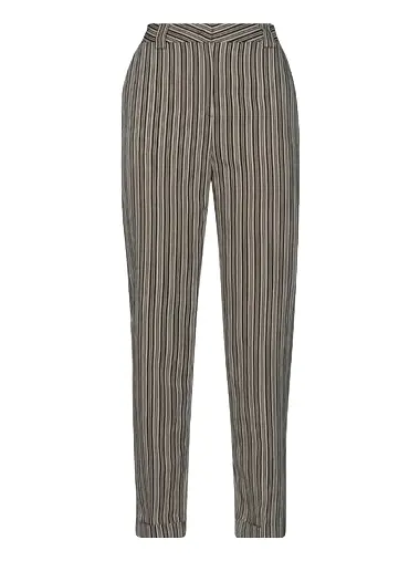 MANILA GRACE Striped Crepe Tapered Pants - Beige
