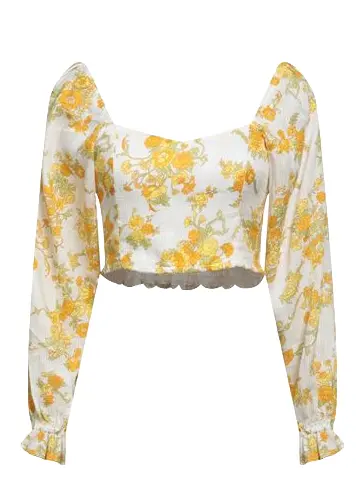 Faithfull The Brand Floral Long Sleeve Top - Yellow