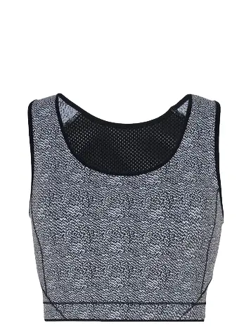 SAPOPA Elif Jacquard Crop Top - Black