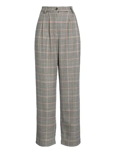 BERNA Glen Plaid Chinos - Brown