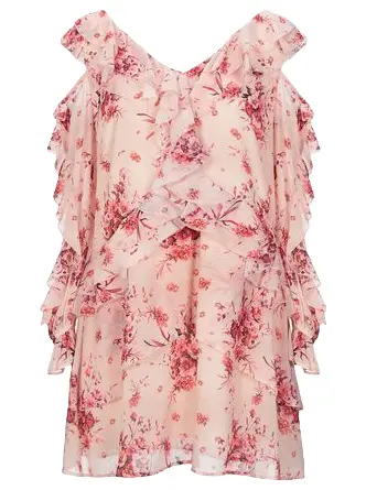 TWENTY EASY BY KAOS Mini Floral-print Georgette Dress - Pink
