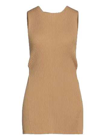 SEMICOUTURE Sleeveless Knit Top - Beige