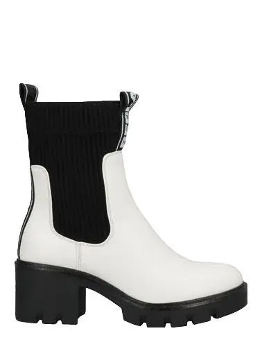 REPLAY Ankle Boots In Leather And Textile Fibers - White
