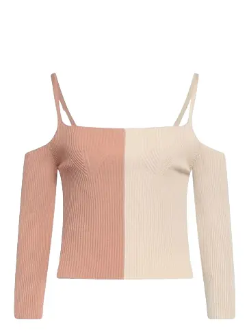 KONTATTO Knitted Two-tone Sweater - Beige