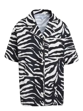 Topshop Zebra-print Woven Shirt - Black