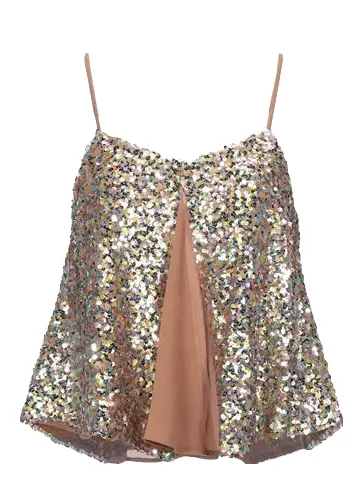 Relish Sequin Top - Beige