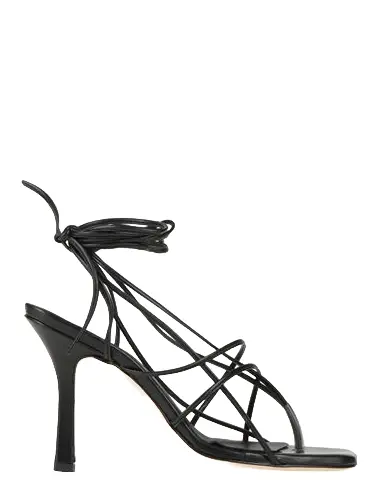 LUCA VALENTINI Lace-up Thong Sandals - Black