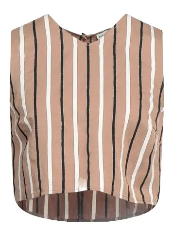 RUE•8ISQUIT Cropped Striped Top - Beige