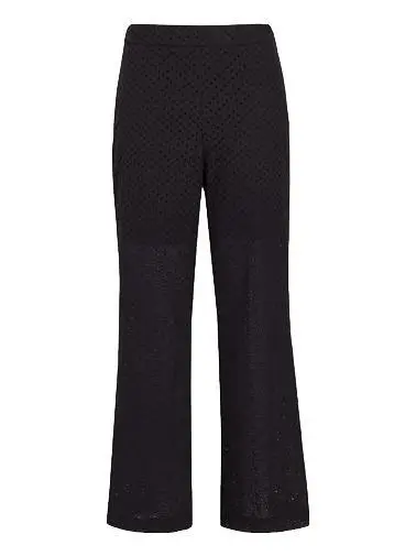 8 BY YOOX Cotton Lace Straight Leg Pants - Black