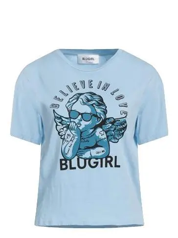 BLUGIRL Printed Cotton T-shirt - Blue