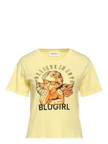 BLUGIRL Printed Cotton T-shirt - Yellow