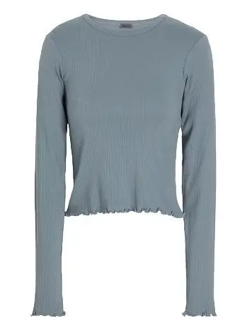 8 BY YOOX Organic Cotton Ribbed Long Sleeve Top - Grey