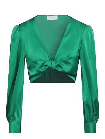 VICOLO Satin Crop Top - Green