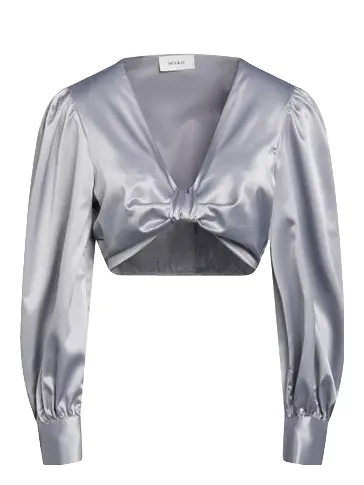 VICOLO Satin Crop Top - Grey