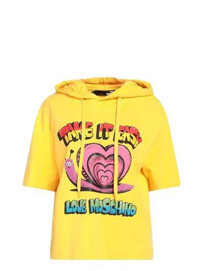 Moschino Short Sleeve Hooded Sweatshirt - Marigold
