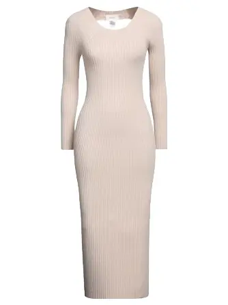VICOLO Midi Bodycon Dress - Beige