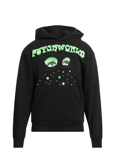 PSYCHWORLD Printed Fleece Sweatshirt - Black