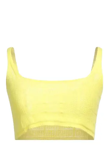 SOLOTRE Cotton Knit Crop Top - Yellow