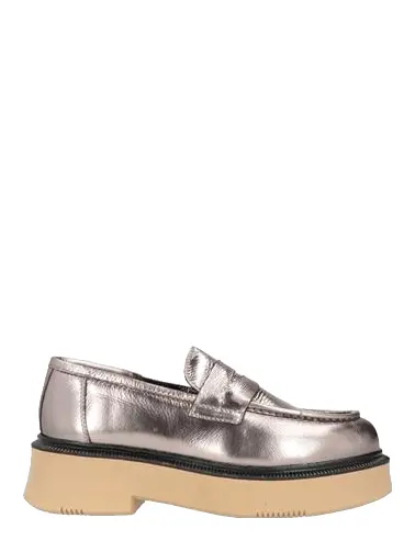 NILA & NILA Soft Leather Chunky Loafers - Silver