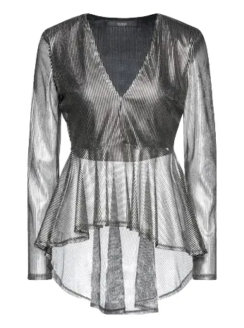 Guess Tulle Metallic Top - Black