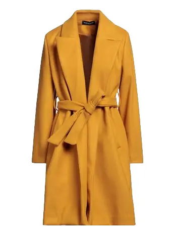 VANESSA SCOTT Belted Single-breasted Coat - Yellow