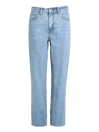 Only Straight-leg Jeans With Distressed Detailing - Blue