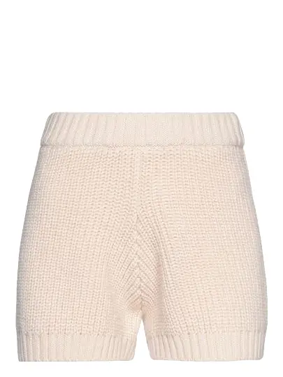 VICOLO Knitted High Waisted Shorts - White