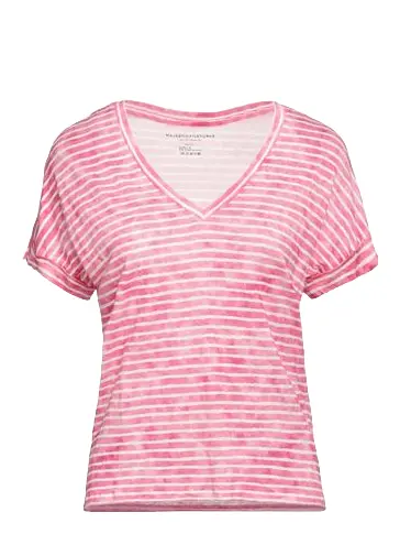 Majestic Filatures Striped Linen-blend T-shirt - Magenta