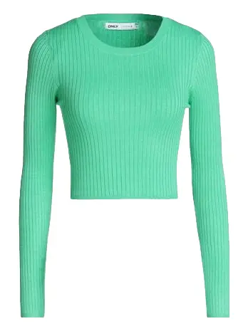 Only Ribbed Knit Crewneck Sweater - Green