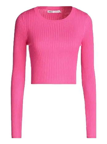 Only Ribbed Knit Crewneck Sweater - Pink