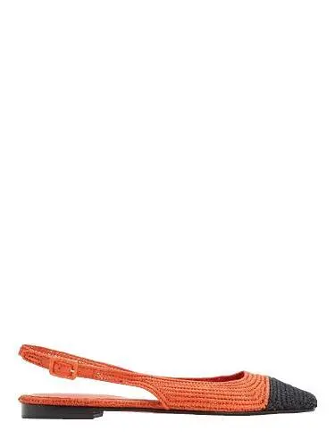 8 BY YOOX Raffia Slingback Ballet Flats - Orange