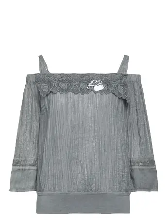 ELISA CAVALETTI BY DANIELA DALLAVALLE Elisa Cavaletti Off-the-shoulder Embellished Top - Grey