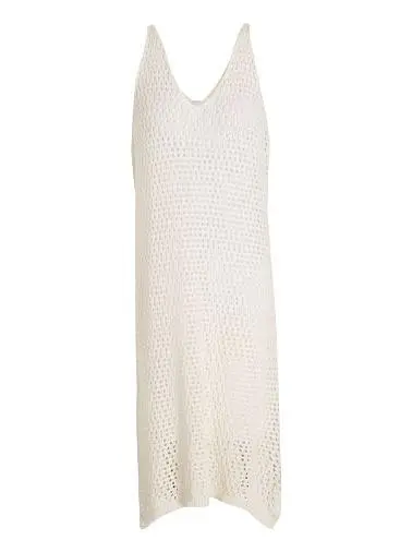 8 BY YOOX Organic Cotton Sleveless Knit Dress Mini Dress Size Polyester, Cotton - White