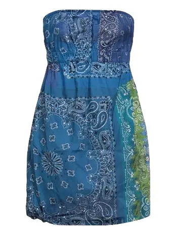 SEMICOUTURE Paisley-print Tube Top - Blue