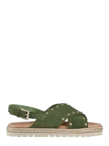 CARLO PAZOLINI Leather Espadrille Sandal - Green