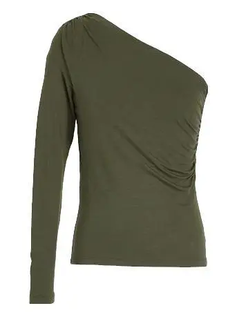 8 BY YOOX Stretch Jersey One-shoulder Top - Green