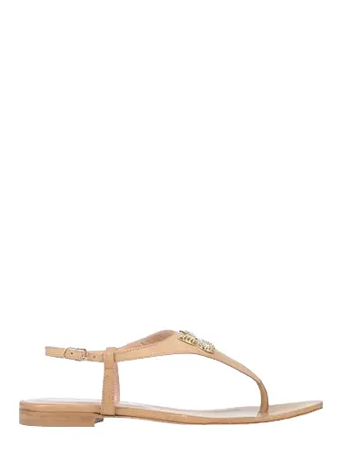 TWINSET Leather Thong Sandal - Beige