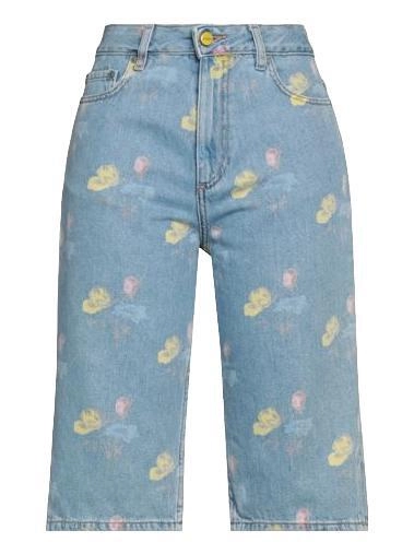 GANNI Organic Cotton Denim Floral Print Jeans - Blue
