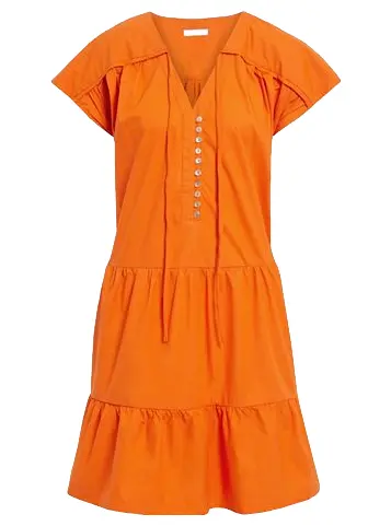 Iris & Ink Mini Shirt Dress - Orange
