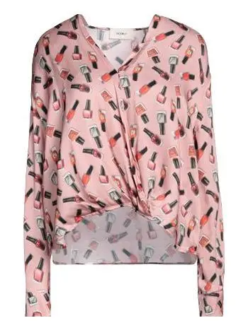 VICOLO Satin Wrap Top - Antique Rose