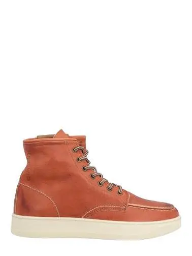 REPLAY Leather Lace-up Ankle Boots - Red