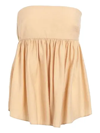 Topshop Linen Bandeau Top - Beige